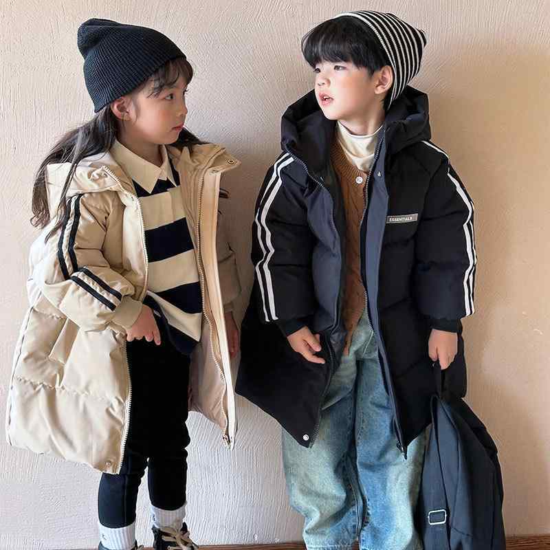 子供服 中綿入りジャケット キッズ 男女兼用 ロング丈 アウター 秋冬 高学年 膝丈 フード付き 100cm 110cm 120cm 130cm 140cm 150cm 160cm ピンク ブラック 黄緑 アイボリーspecificatio...