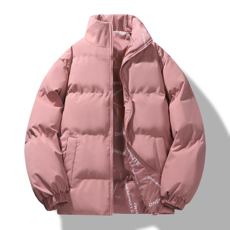 ダウンジャケット メンズ 男性用 中綿入り 秋冬 厚手 立襟 無地 ブラック ブルー ピンク系 カーキ リバーシブル 普段使い・カテゴリ: 棉衣/棉服・スタイル: カーディガン・フィット: ルーズ・前立て: ファスナー・中綿: ポリエステル...