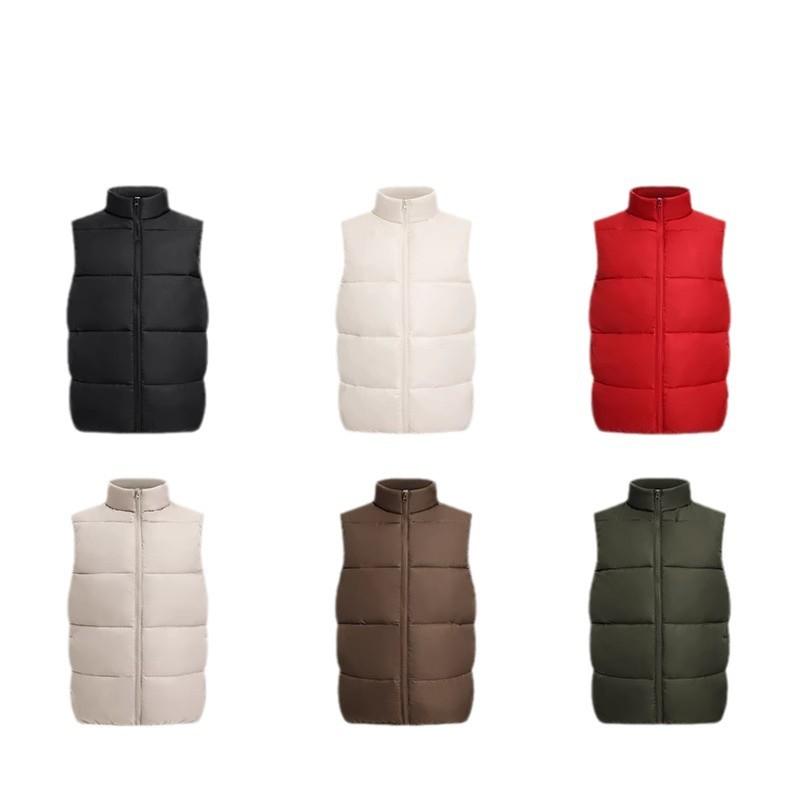 作業服 メンズ ダウン ベスト 秋冬 加厚 防寒 チョッキ チーム 従業員 スーパーマーケット イベント スタッフ ジャンパー 赤 黒 紺色