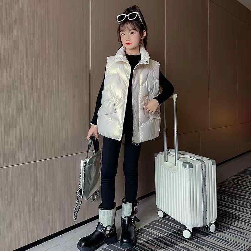 2個セット子供服 ベスト ガールズ ダウン風 中綿入り アウター ジャケット 女の子 キッズ ジュニア 撥水 防寒 厚手 あったか 秋冬