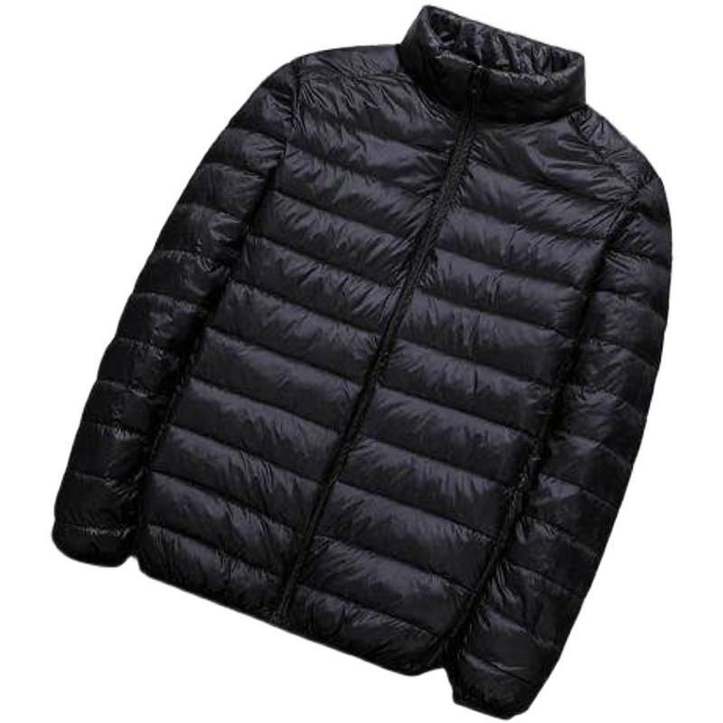 ダウンジャケット メンズ 軽量 防寒 暖かい ショート丈 立ち襟 ブルゾン ジャンパー 秋冬 無地 ポリエステル ブラック ネイビー ワインレッド グレー カーキ ブルー・スタイル: ビジネス.カジュアル・シルエット: ウエストシェイプ・前...