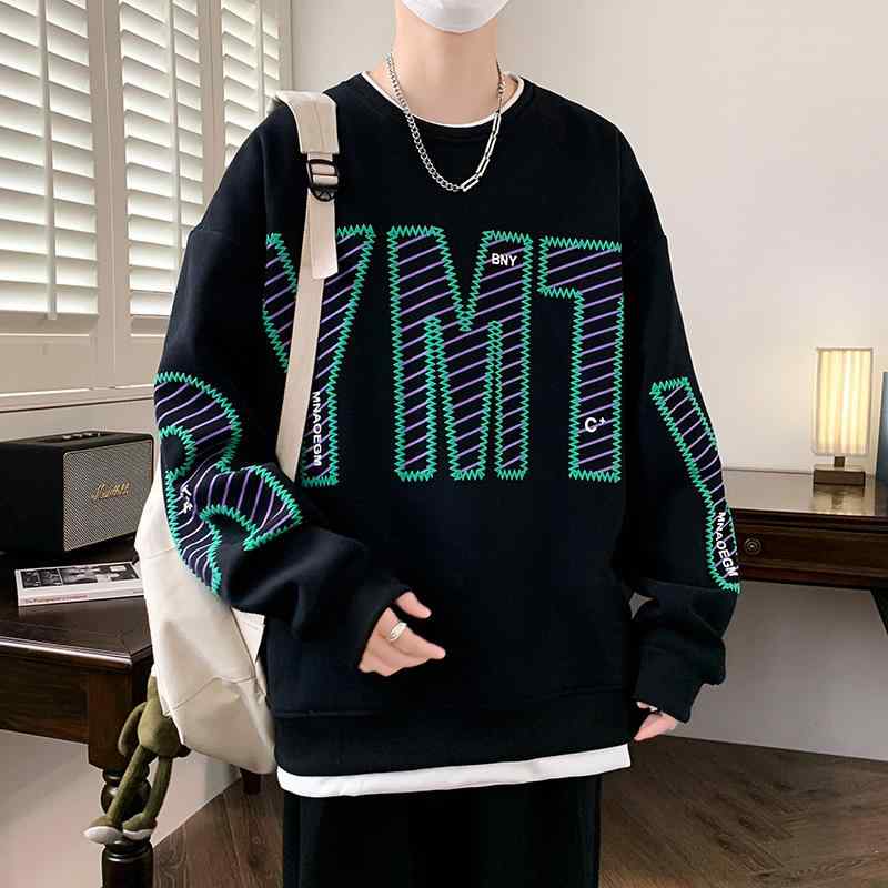 スウェット メンズ 長袖 ティシャツ 10代 ジュニア トップス 春秋 プリント コットン ゆったり ピンク系 ブルー系 カーキ・カテゴリ: スウェット・トレーナー・スタイル: 韓国・袖丈: 長袖・柄: プリント・ネックライン: クルーネッ...