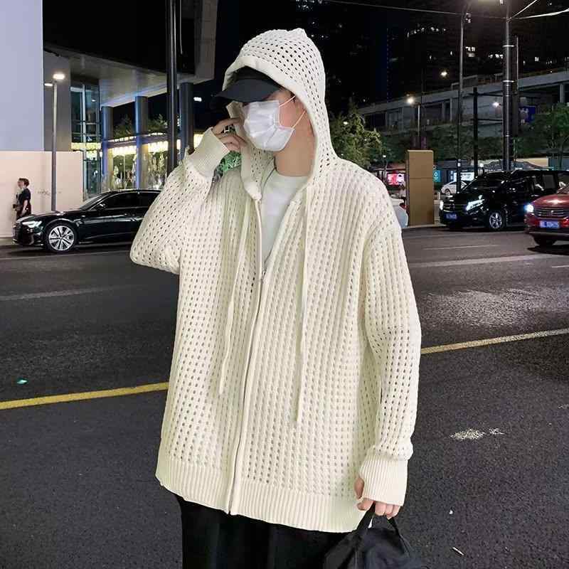 ニットカーディガン メンズ 韓国 フード付き ジップアップ ケーブル編み 透かし編み 接触冷感 伸縮性 春秋 黒 ブラック ベージュ 杏色・カテゴリ: カーディガン・スタイル: カジュアル・シルエット: ルーズ・襟の形: フード付き・袖丈:...