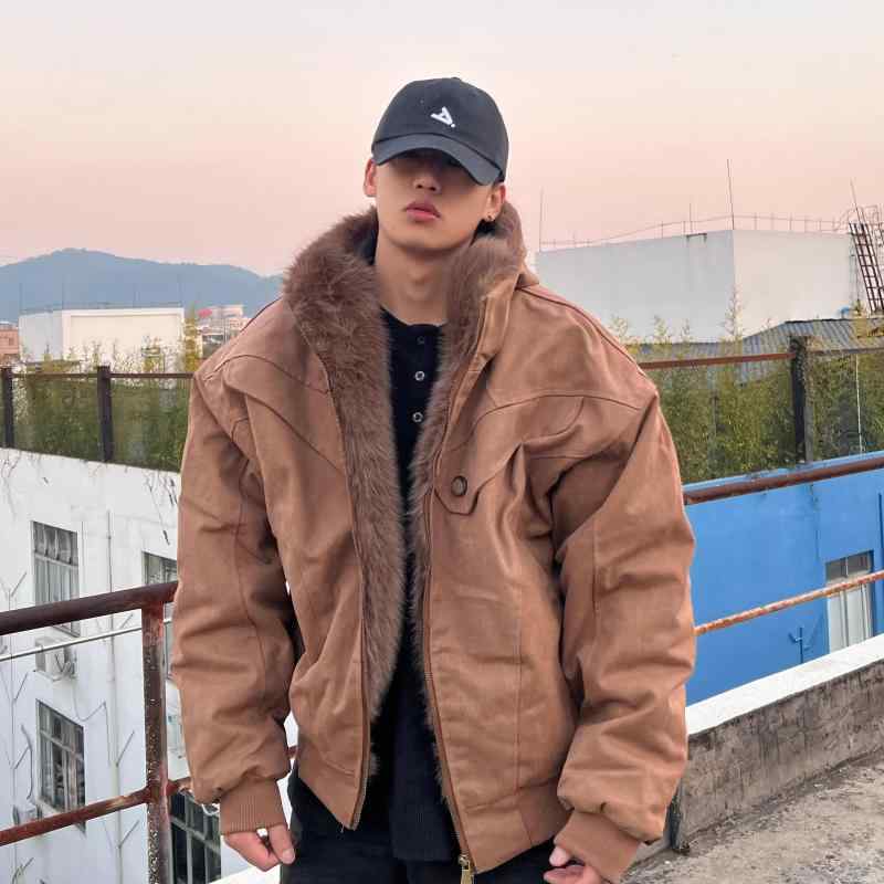 ジャケット メンズ フライトジャケット 裏ボア コーデュロイ 防寒 アウター ジャンパー ブルゾン 連帽 秋冬 ブラック ブラウン・商品カテゴリ: カジュアルスーツ・スタイル: 流行・タイプ: 若者・デザイン: 無地・フィット: ルーズ・前...