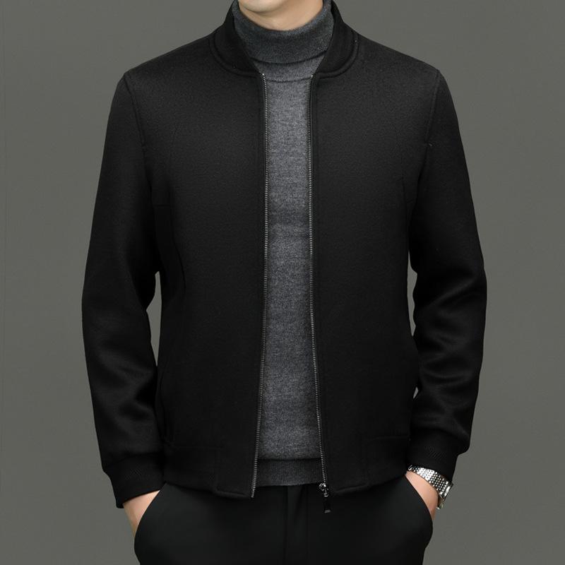 ジャケット 男性用 ウール混紡 アウター 秋冬 暖かい 防寒 上着 カジュアル お父さん パパ ラシャ 羊毛 ポリエステル ブラック 黒・素材機能: 耐摩耗性・カテゴリ: ジャケット・・対象: 24-35歳・襟の形: 襟付き・フィット: レ...