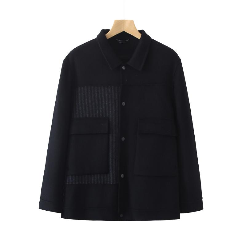 ジャケット 男性用 大きいサイズ ウール混紡 ストライプ柄 切り替え ブラック L XL 2XL 3XL 4XL 5XL 6XL 7XL 8XL・カテゴリ: ジャケット・スタイル: ブリティッシュ・フィット: ルーズ・フード: なし・・対象...