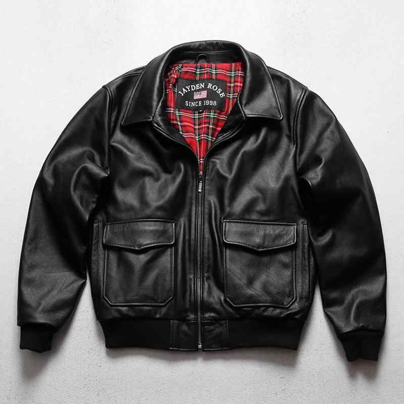 レザージャケット メンズ 革 牛革 G1 フライトジャケット 男性用 ライダースジャケット ブルゾン アウター カジュアル 合体型 菱形 模様 春秋 黒・スタイル: 英倫・着丈: 普通(50cm以上65cm以下)・フィット: スリム・襟の形...