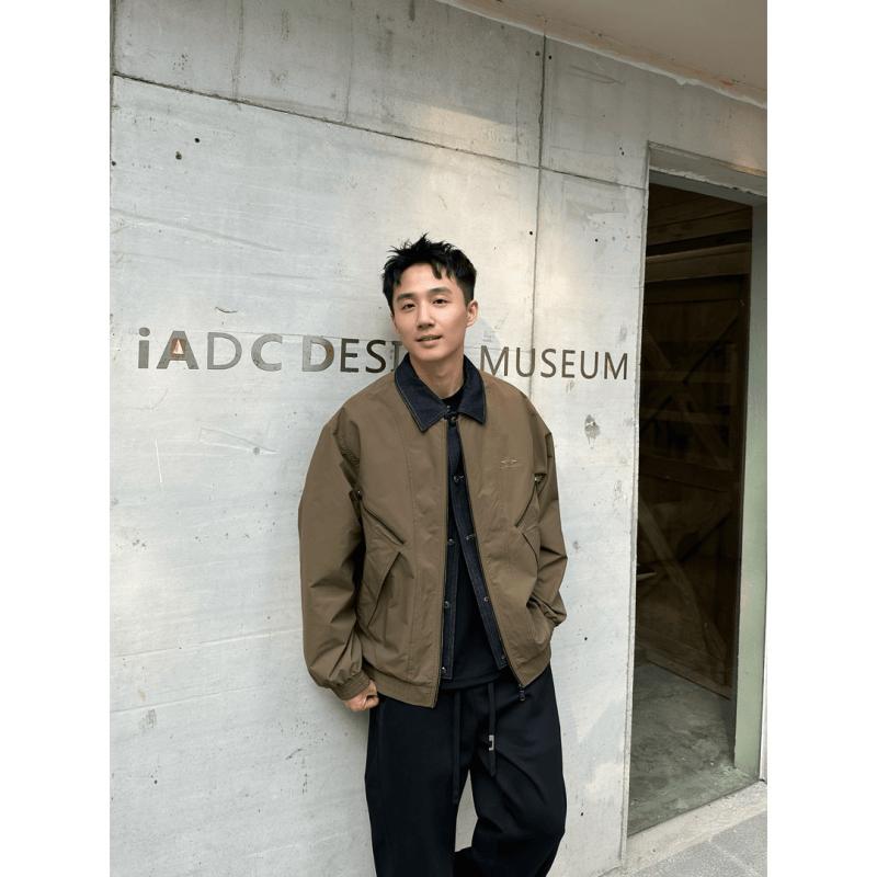 ジャケット 男性用 デニム 切り替え ウォッシュド加工 ワーク 2トーンカラー ブルゾン トップス 長袖 コットン混紡 春秋 ブラック グリーン・カテゴリ: ジャケット・スタイル: ワーク・ネックライン: 襟付き・フィット: ルーズ・前立て...