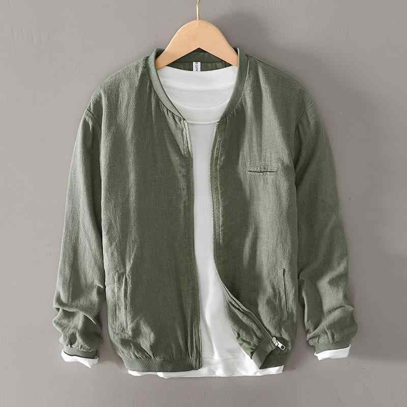 ジャケット 男性用 リネン 麻 綿麻 スタンドカラー ブルゾン 春秋 薄手 宽松 通気性 無地 グレー ホワイト カーキ ブラック・・カテゴリ: -・スタイル: 都市・ネックライン: スタンドカラー・シルエット: ゆったり・前立て: ジッパ...