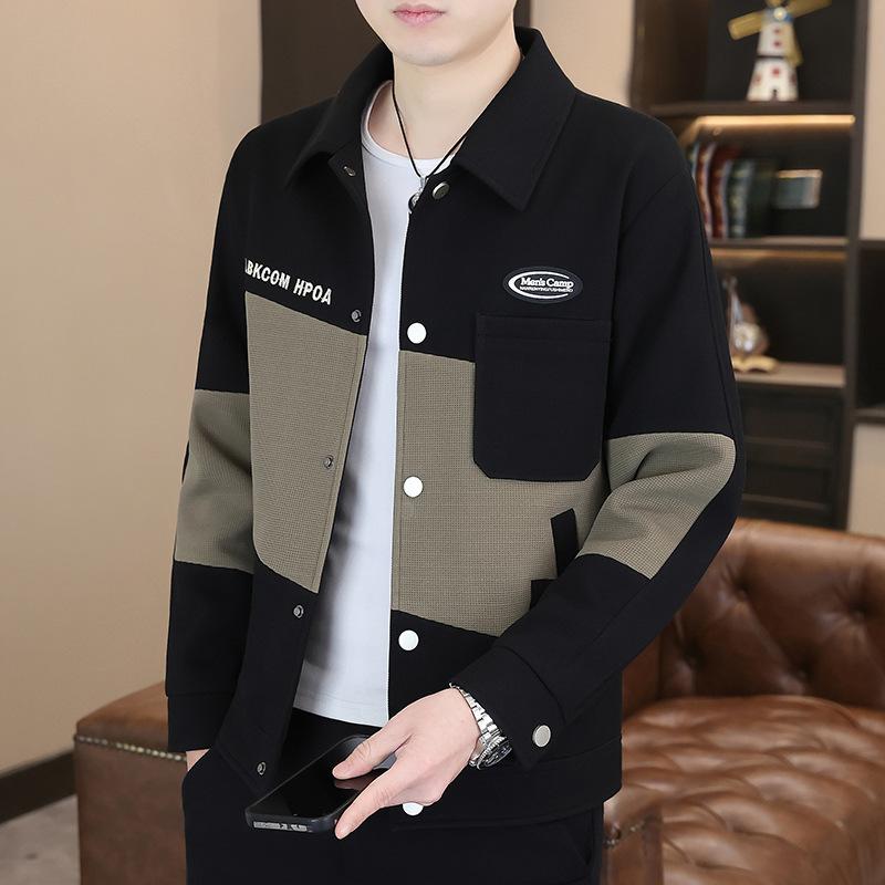 ジャケット メンズ 男性用 ブルゾン ライトアウター 襟付き 防風 無地 M L XL 2XL 3XL 4XL ベージュ グレー ブラック
