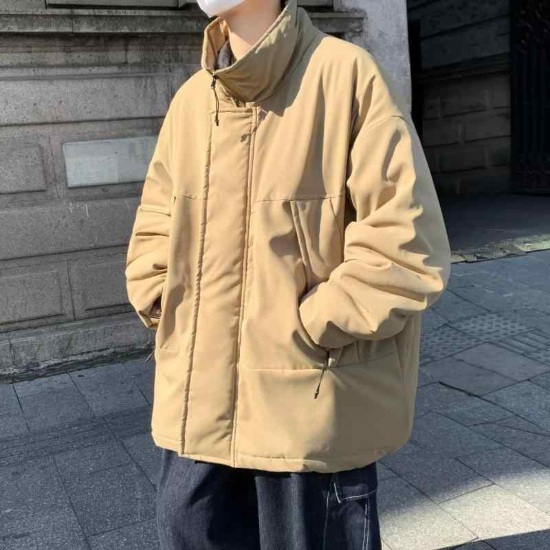 ジャケット メンズ 男性用 秋冬 長袖 ルーズ カジュアル ワークジャケット 立襟 ポリエステル 黒 ブラック カーキ・カテゴリ: ジャケット・スタイル: 流行・ネックライン: スタンドカラー・フィット: スリム・フード: なし・・柄: -...