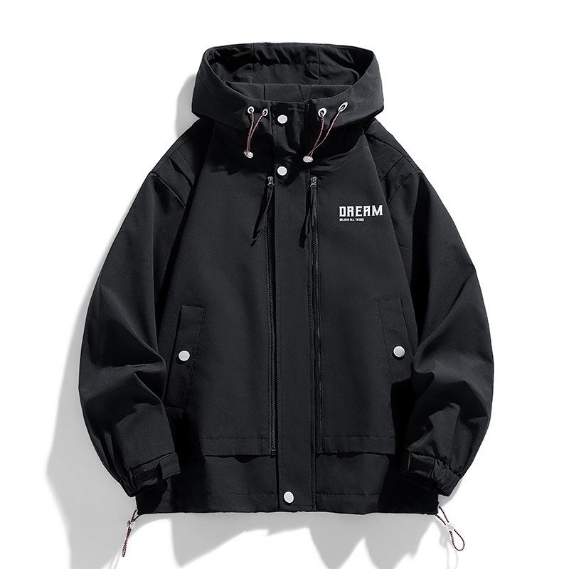 ジャケット メンズ 男性用 春秋 防水 防風 アウター ブルゾン ジャンパー ワークウェア ストリート系 大きいサイズ ゆったりめ ポケット 杏色 酒赤 黒・商品カテゴリ: ジャケット・スタイル: ストリート・対象年齢: 成人・対象: 男性...