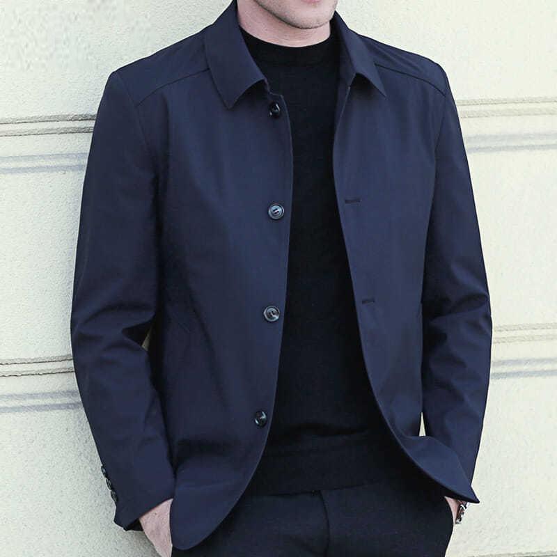 ジャケット 男性用 ブルゾン 襟付き アウター 向け シニア 向け カジュアル 無地 ゆったり 普段使い ブラック系 ネイビー系 カーキ