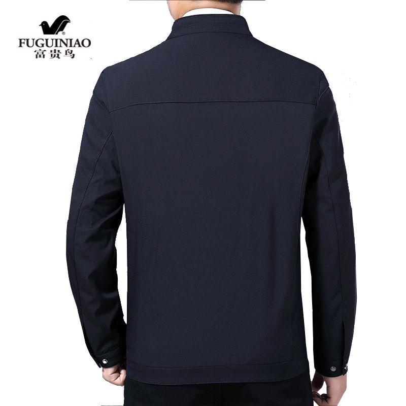 ジャケット 男性用 ブルゾン スタンドカラー ポリエステル 無地 薄手 M L XL 2XL 3XL 4XL ブラック 黒 カーキ ネイビー 紺色 春秋 カジュアル 普段使い