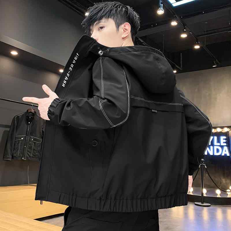 ジャケット メンズ 男性用 秋冬 韓国 カジュアル 無地 フード付き ブルゾン ジャンパー アウター トップス 普段使い・カテゴリ: ジャケット・スタイル: 韓国版・対象: 24-35歳・襟の形: 襟なし・シルエット: レギュラー・前立て:...