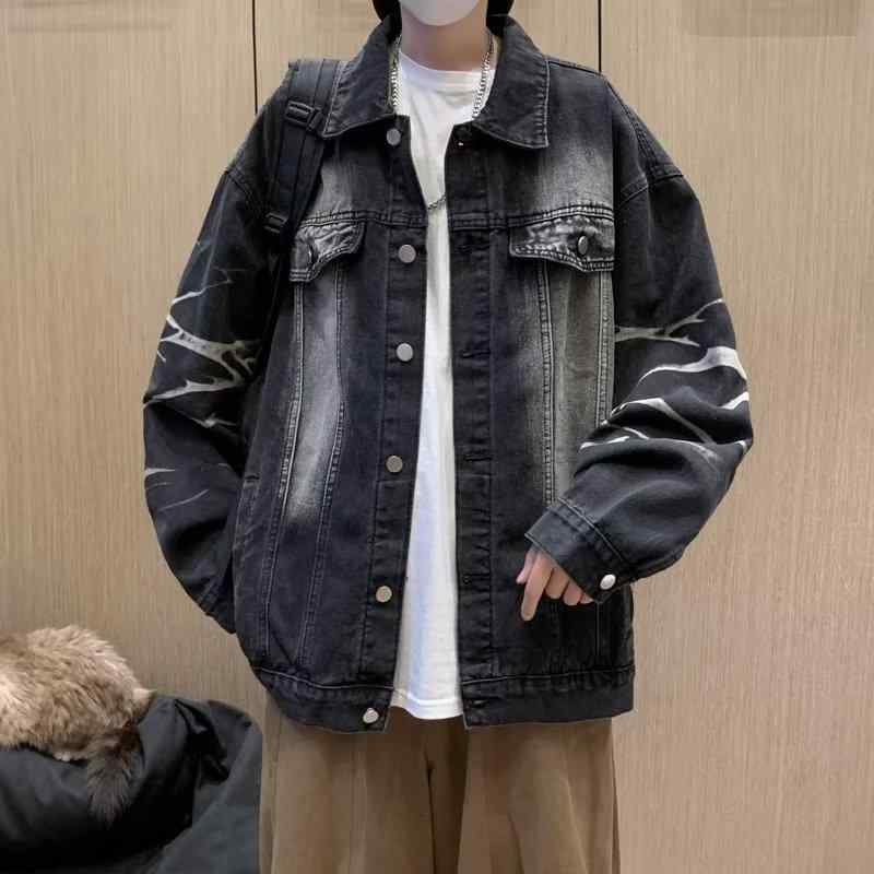 ジャケット メンズ デニム グラデーション アメリカンワークウェア レトロ 豪華感 Gジャン ブルゾン ペア ブラック ブルー 春秋 薄手・カテゴリ: ジャケット・スタイル: レトロ・対象年齢: 18-24歳・襟の形: 襟付き・フィット: ...