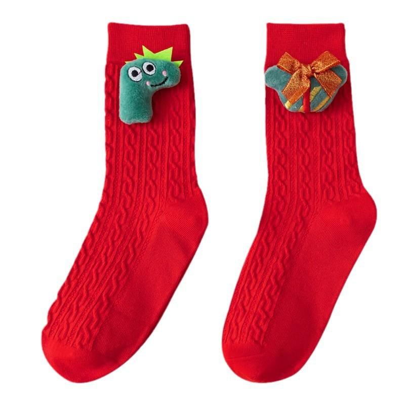 靴下 レディース メンズ 大 लाला かわいい 蛇 秋冬 4足セット コットン 混紡 平安 幸運 無地 カジュアル