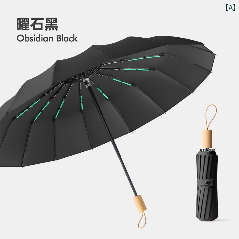 手動 傘 大型 拡大 補強 強化 男性用 耐風 折りたたみ 学生用 女性用 三つ折り チタン ブラック ブルー レッド ホワイト パープル グリーン