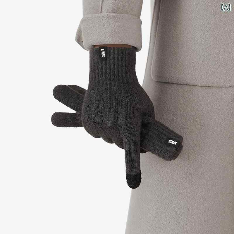 ウール 手袋 メンズ 秋冬 暖かい ニット コットン アウトドア サイクリング 運転 防寒 スマホ対応 M.カラフルカラーオシャレデザイン。スタイル: 指なし手袋掲載年と時期：年冬素材: ポリエステル対象者：：20～39歳.：40～59歳素...