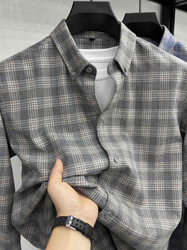 豪華 Tommy 綿 長袖 チェック シャツ メンズ 秋冬 メンズカジュアル 起毛.カラフルカラーオシャレデザイン.シンプルスタイル。バージョン分類: 標準詳細：明るい線の装飾.立体的な装飾技術：立体裁断素材：コーマ綿.長繊維綿.綿ショッピ...