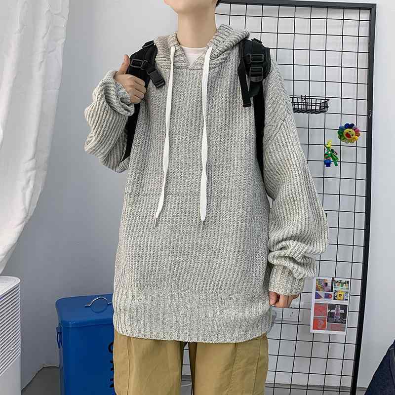 ニット メンズ パーカー 長袖 プルオーバー 無地 厚手 秋冬 暖かい カジュアル 部屋着 トップス グレー 黒・カテゴリ: ニット・スタイル: プルオーバー・フィット: ゆったり・ネックライン: フード付き・袖丈: 長袖・厚さ: 厚手・テ...