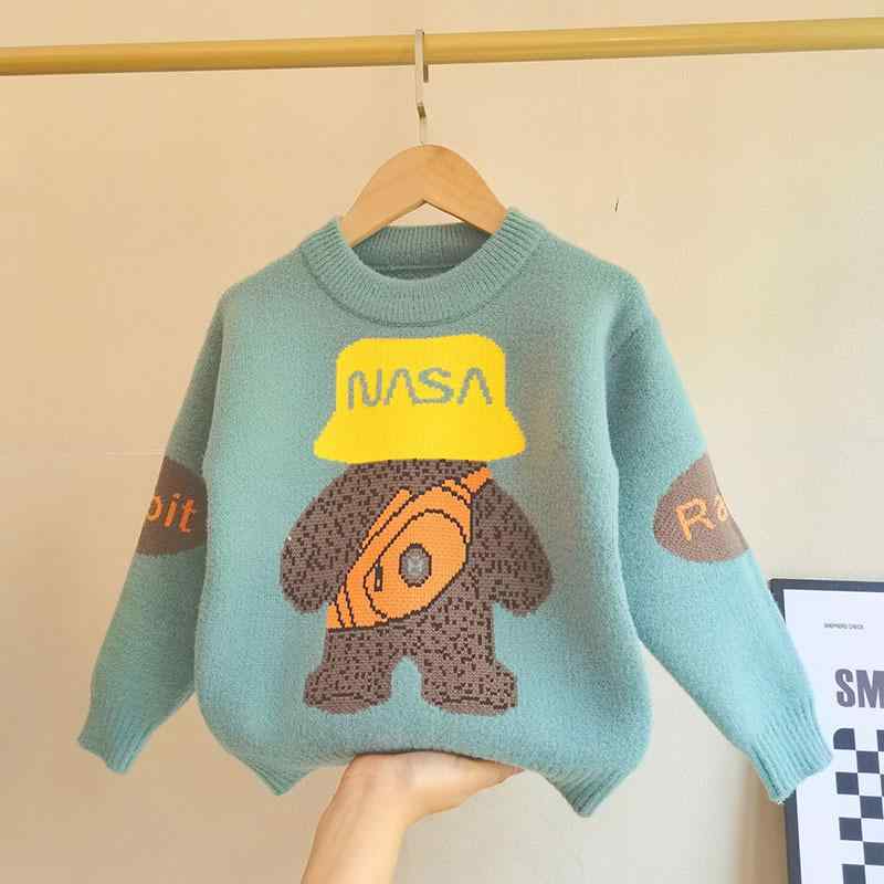 ニット 子供服 男の子 ニットセーター クマ柄 帽子付き 韓国 丸首 長袖 3歳 4歳 5歳 6歳 7歳 8歳 秋冬 格子柄 カーキ 青 緑 黄色・対象: 男の子・スタイル: 韓国・対象年齢: 3～8歳 (100～140cm)・袖丈: 長袖...