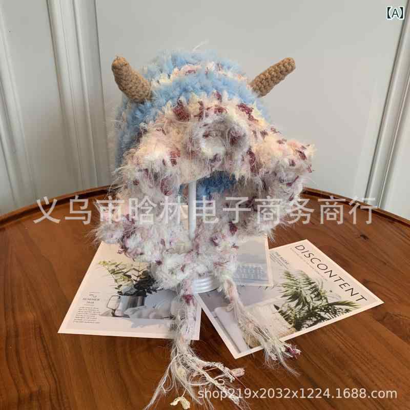 2個セットニット帽 キッズ 子供用 小悪魔 帽子 防寒 秋冬 毛糸 チクチクしない 柔らかい ブルー カーキ パープル イエロー かわいい 1歳 2歳 3歳 4歳・カテゴリ: ニット帽・対象シーズン: 冬・カラー: ブルー, カーキ, パー...