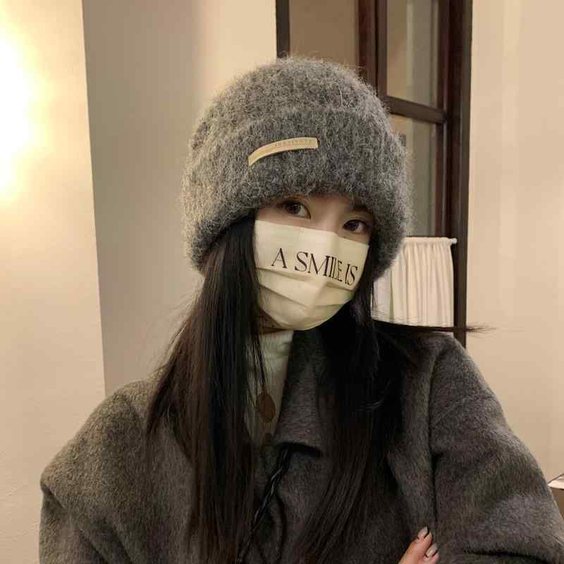 2個セットニット帽 レディース メンズ ウール混紡 防寒 ビーニー ケア帽子 高齢者 紳士 ミセス 頭囲55-62cm ブラック グレー ベージュ ブルー