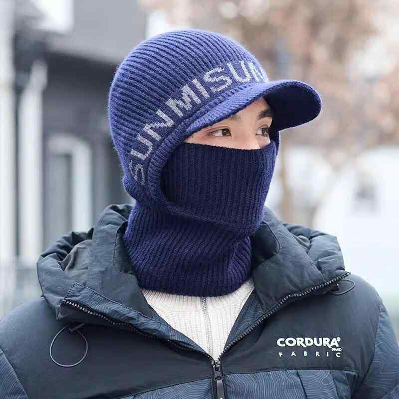 ニット帽 男性用 秋冬 防寒 保温 ビーニー ネックウォーマー一体型 防風 暖かい チョッキ ゆったり 厚手 無地 カジュアル 普段使い アウトドア 黒 深グレー グレー・帽子款式: 毛线帽・流行要素: 英文字母.レトロ・適した季節: 冬・...