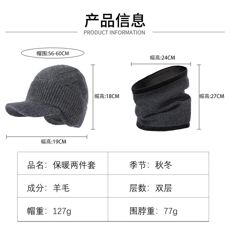 2個セットニット帽 メンズ 男性用 ウール 裏起毛 防寒 ぼうし あったか ネックウォーマー付き ブラック 黒・カテゴリ: ニット帽・適合シーズン: 冬・帽子のタイプ: 丸い・つばのタイプ: 短い・カラー: ブラック.カフェオレ.ダークグレ...