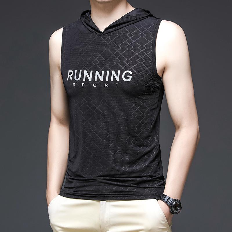 タンクトップ メンズ 男性用 スポーツウェア 接触冷感 薄手 ポリエステル 運動着 ノースリーブ Tシャツ・商品カテゴリ: スポーツベスト・素材構成: ポリエステル90%.スパンデックス10%・生地: アイス・対象: 若者・スタイル: スポ...