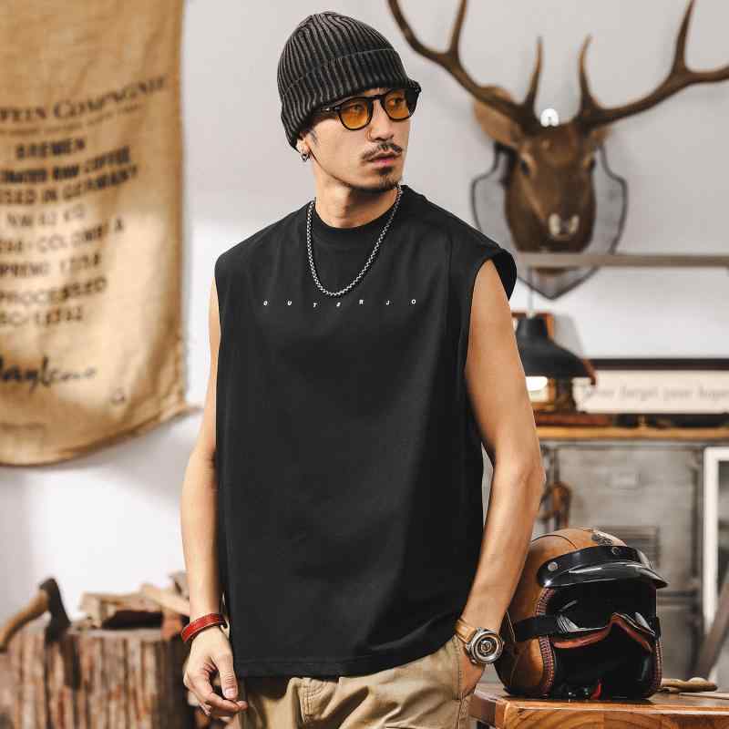Tシャツ メンズ ノースリーブ 接触冷感 発泡プリント ルーズフィット タンクトップ スポーツ トレーニング ウェア 綿 ブラック ホワイト グレー グリーン