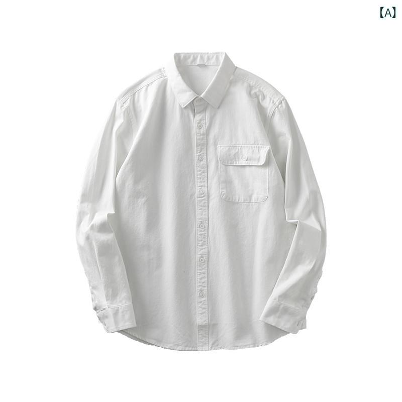 メンズ 綿 長袖 シャツ 日本製 カジュアル 万能 トップス 春夏 ジャケット.カラフルカラーオシャレデザイン。シンプルスタイル衣料技術：鉄フリー処理基本スタイル：若々しい販売チャネルの種類: 粋な電子商取引（オンライン販売のみ）対象: 適...