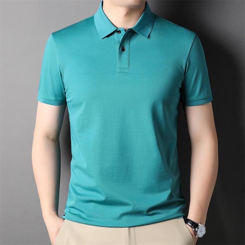 ポロシャツ 男性用 半袖Tシャツ シニア 世代 向け 襟付き トップス カットソー 綿混紡 薄手 ゆったり 普段使い 部屋着 春夏 ホワイト ピンク系 ブルー グレー ブラック・スタイル: 韓国版・素材: 綿・柄: 無地・タイプ: プルオー...