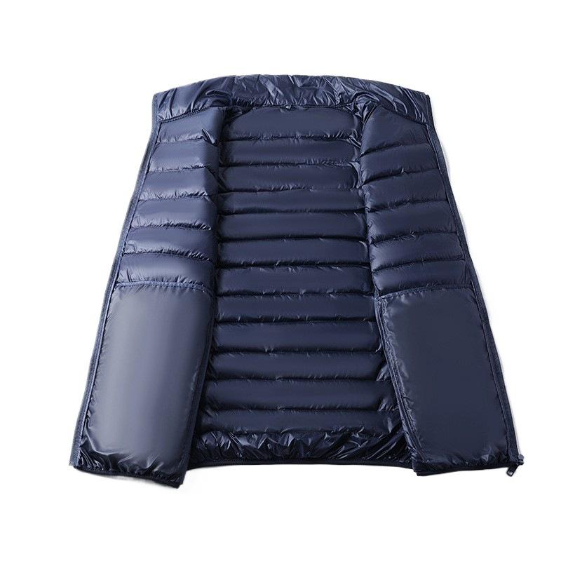 ダウンベスト 男性用 シンプル 無地 秋冬 防寒 チョッキ スリムフィット ポリエステル 立ち襟 サイドポケット 紺色 黒 グレー カーキ 赤・・対象: メンズ・カテゴリ: ベスト・版型: スリム・種類: ダウンベスト.綿入りベスト.裏起毛...