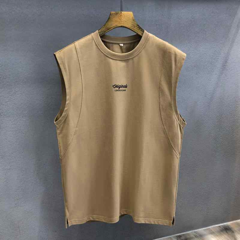 タンクトップ メンズ 男性用 Tシャツ ノースリーブ コットン 運動 スポーツ トレーニング ルームウェア 部屋着 夏 宽松 ゆったり 大きいサイズ カーキ ブラック ホワイト