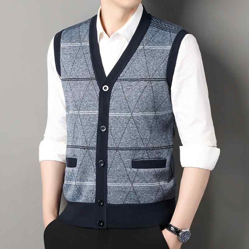 カーディガン メンズ ニットベスト 秋冬 防寒 暖かい スリム インナー ベスト アウター M13 コーヒー色 ライトグレー ダークグレー・項目名: 版型・値: ルーズ・項目名: 柄・値: ストライプ・項目名: 主な素材・値: ビスコース・...