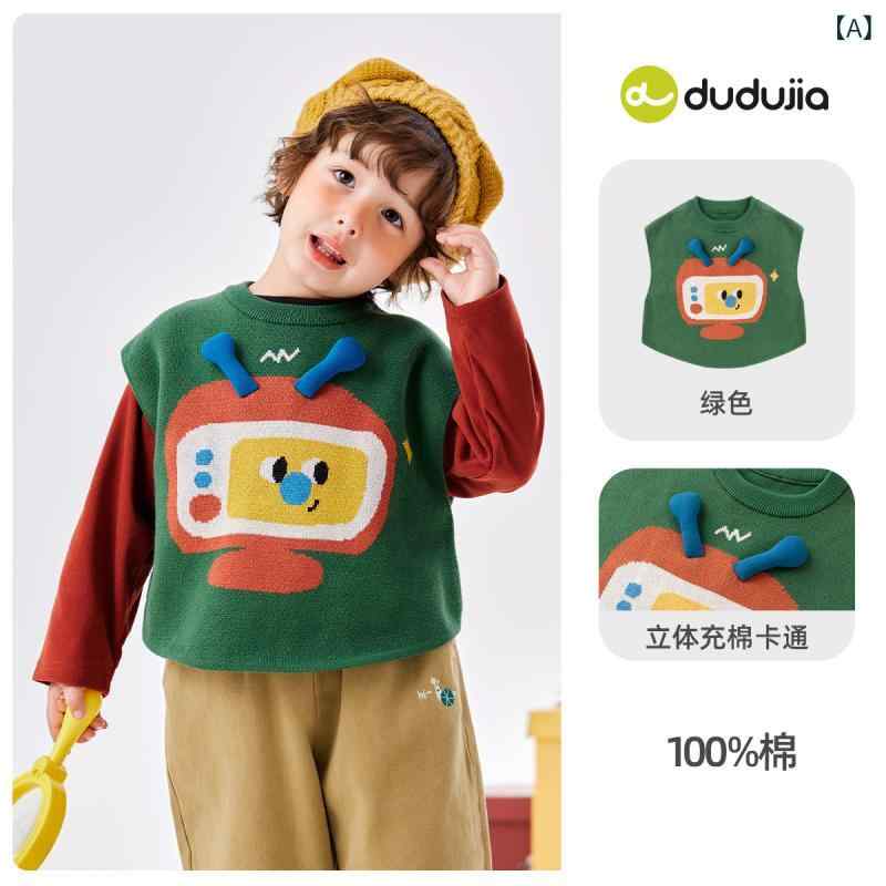 ベビー服 ニットベスト 秋冬 男の子 女の子 コットン ノースリーブ トップス 幼児 子供服 かわいい 立体卡通 普段着・対象: 男女兼用・スタイル: 韓国・対象年齢: 1～3歳・適用季節: 春.秋・デザイン: プルオーバー・柄: キャラク...