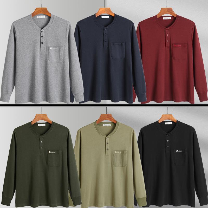 2個セットTシャツ メンズ 男性用 長袖 コットン Tシャツ Vネック トップス カットソー プルオーバー 普段使い 春秋 無地 伸縮性 深灰 紺 ワインレッド カーキ ブラック・スタイル: ベーシック・柄: アルファベット・フィット: ゆ...