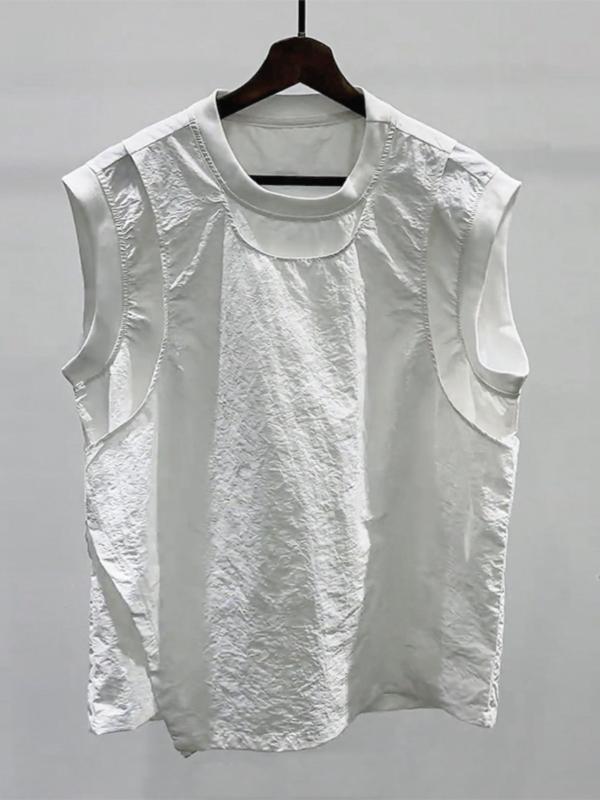 タンクトップ メンズ 男性用 スポーツ 薄手 接触冷感 ノースリーブ Tシャツ ポリエステル 無地 白 黒 ルームウェア 普段使い 部屋着 アウトドア・版型: ルーズ・柄: 無地・主な素材: ポリエステル繊維65%・生地: ポリエステル繊維...