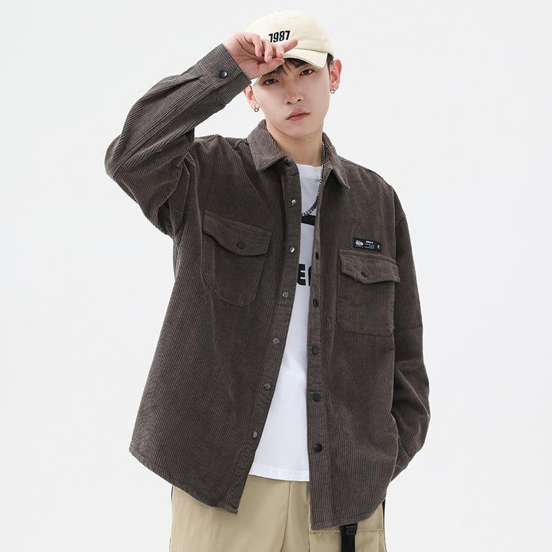 シャツ メンズ 長袖 コーデュロイ グレー 春秋 ルーズフィット 男性用 トップス 麻 リネン・カテゴリ: シャツ・スタイル: 和風レトロ・フィット: ルーズ・襟の形: スタンドカラー・袖丈: 長袖・柄: 無地.プリント・・主な生地: 麻・...