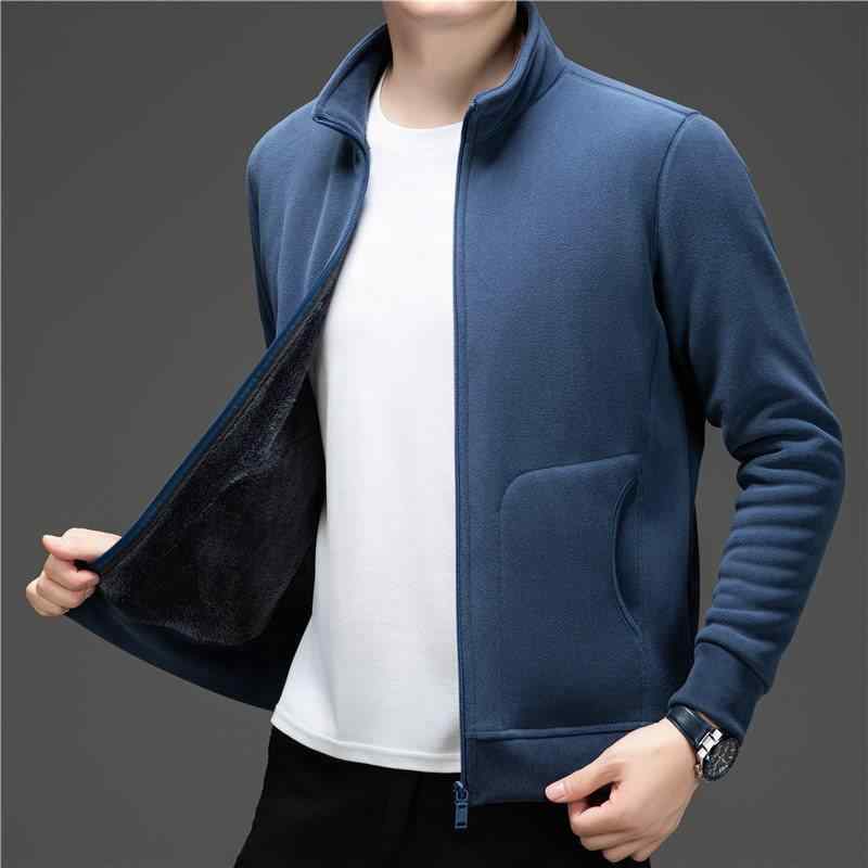 フリースジャケット 男性用 ポーラフリース 裏起毛 立ち襟 フルジップ スウェット 秋冬 スポーティ カジュアル 普段使い 部屋着・スタイル: ベーシック・対象: メンズ・袖丈: 長袖・ネックライン: スタンドカラー・厚さ: 厚手・柄: 無...