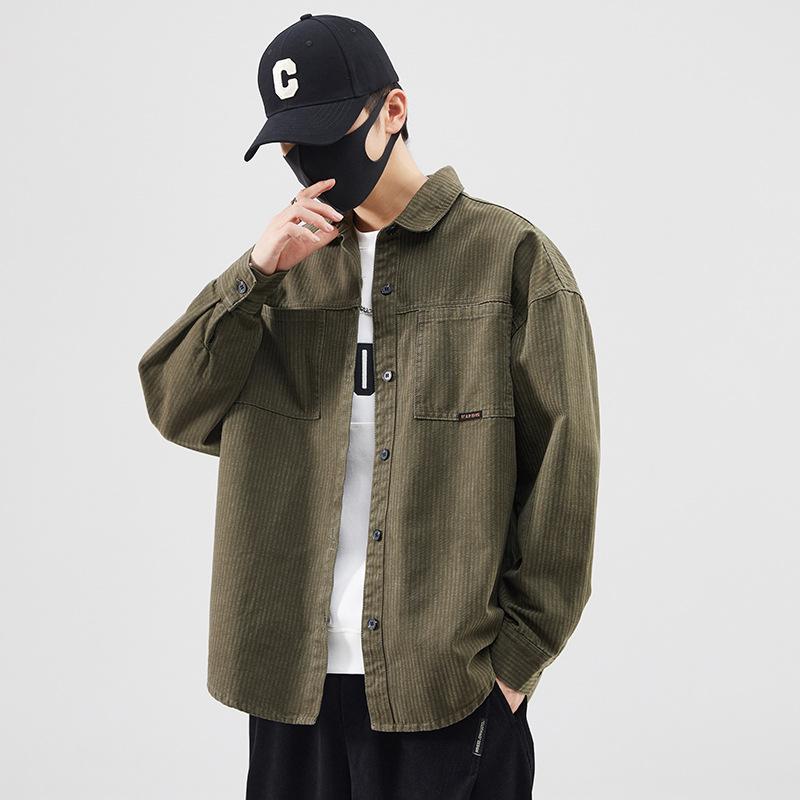 ジャケット メンズ コットン ワークシャツ ミリタリー カジュアル 長袖 シャツ ブルゾン トップス 秋物 秋冬 ブラック アーミーグリーン コーヒー・カテゴリ: シャツ・スタイル: ワーク・素材: 綿70%・生地: 綿・対象年齢: 成人・...