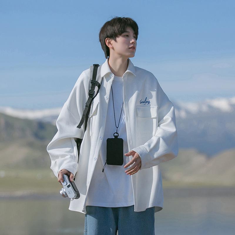 シャツ メンズ 長袖 ポリエステル ワーク カーディガン 刺繡 ポケット 宽松 白 黒 カーキ 春秋・カテゴリ: シャツ・スタイル: 日系・デザイン: ワーク・タイプ: カーディガン・フィット: ルーズ・襟型: 襟付き・袖丈: 長袖・柄: ...