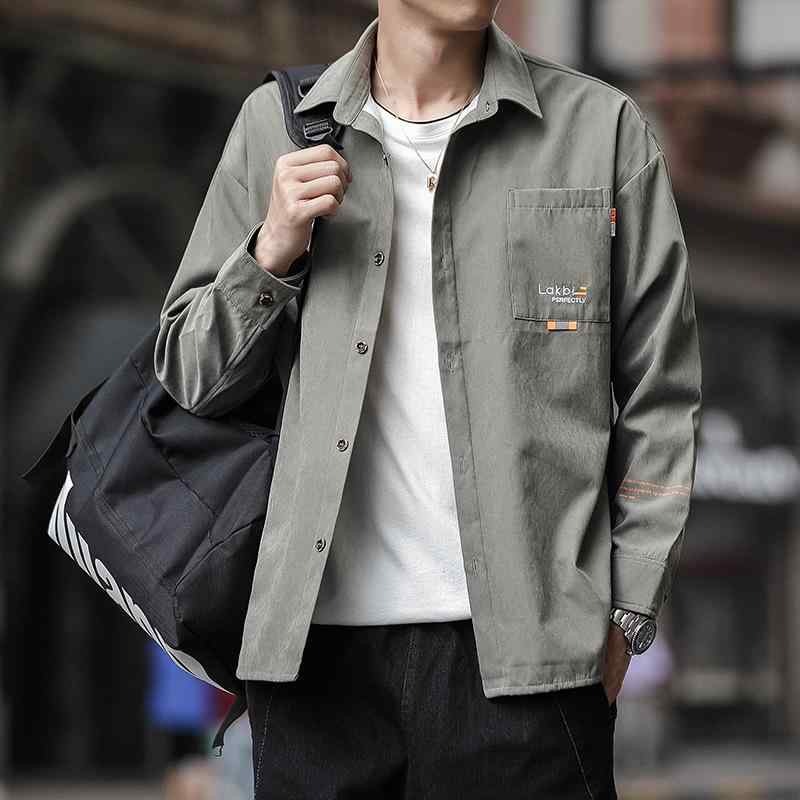 シャツ メンズ 長袖 カジュアルシャツ 韓国 トップス ストリート系 羽織り 春秋 薄手