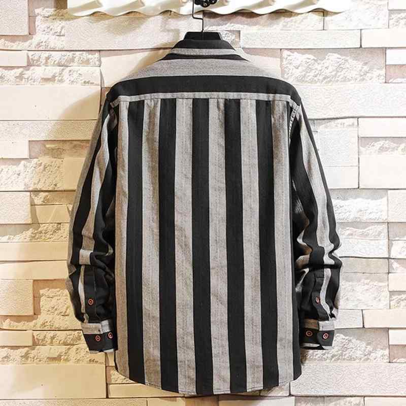 シャツ メンズ ストライプ柄 コットンブレンド トップス 長袖 襟付き カーディガンタイプ ゆったり 普段使い リラックス 春夏 秋冬 レッド ブラック グリーン・商品カテゴリ: シャツ・スタイル: 軽熟カジュアル・対象年齢層: 成人・対象...