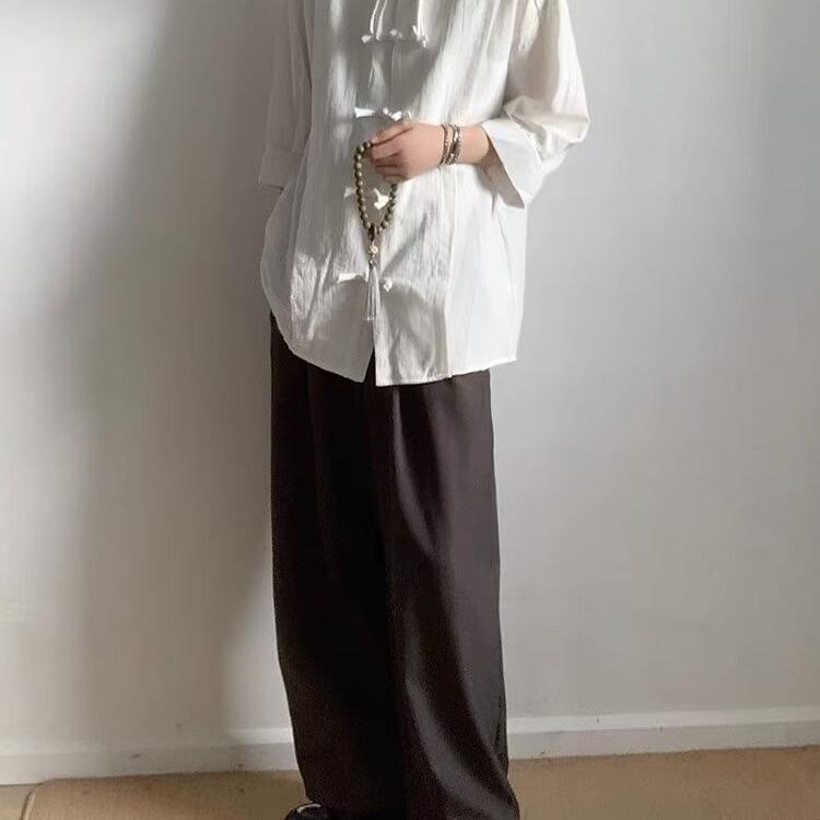 シャツ メンズ 男性用 綿麻 新 中華風 国風 トップス ジャケット ゆったりめ デザイン 7分袖 白 黒・カテゴリ: シャツ・スタイル: 日式复古.カジュアル・対象: 若者.成人男性・生地: 綿混紡・素材機能: 洗濯機洗い可能・タイプ: ...