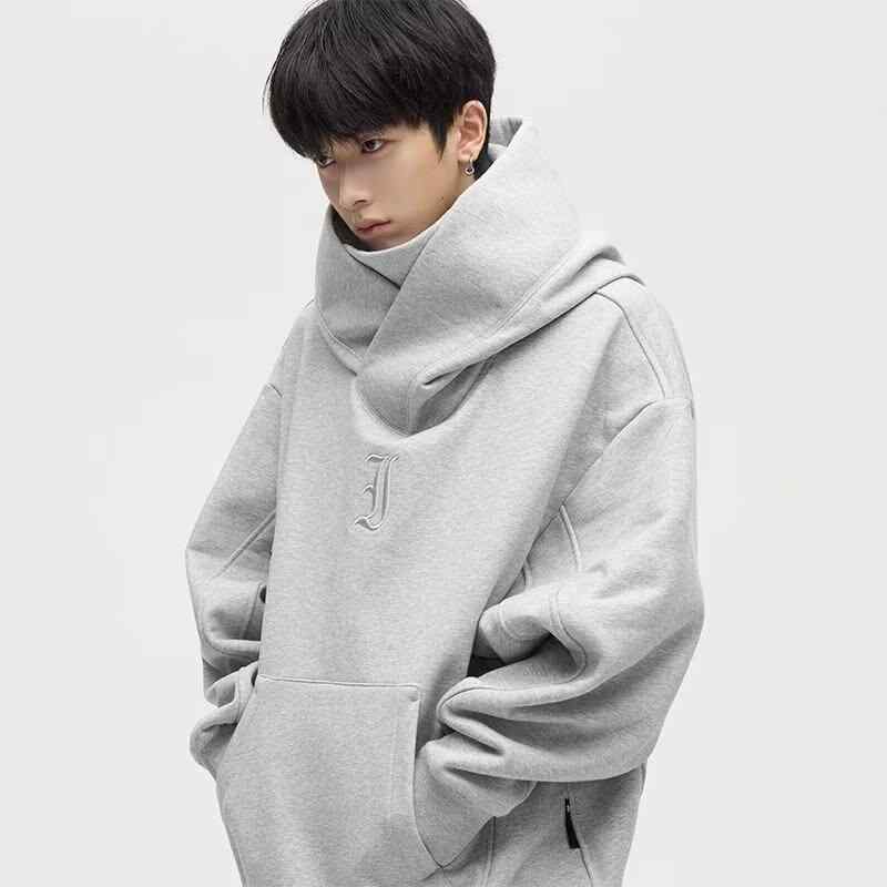 パーカー メンズ 男性用 プルオーバー 裏起毛 暖かい フード付き グレー 杢グレー 無地 ポリエステル ゆったり 長袖 カジュアル 春秋冬