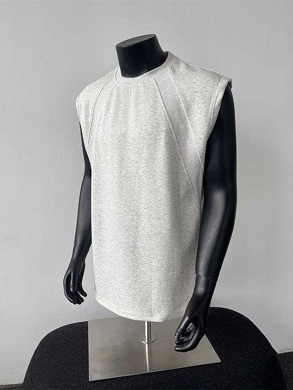 タンクトップ メンズ スポーツ トレーニング ジム ウェア ポリエステル 無地 ノースリーブ Tシャツ 汗染み防止 部屋着 ルームウェア 春秋 薄手 グレー ブラック・スタイル: レトロ・柄: 無地・サイズ: M, L, XL, XXL, ...