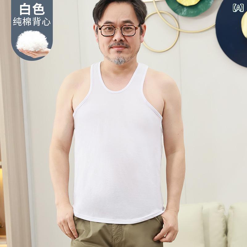 ベスト 男性用 コットン 綿 吸汗 ゆったりサイズ ホワイト グレー・カテゴリ: タンクトップ・素材: 綿・カラー: ホワイト, グレー, ホワイト+ホワイト, グレー+グレー, ホワイト+グレー・サイズ: L, XL, 2XL, 3XL,...